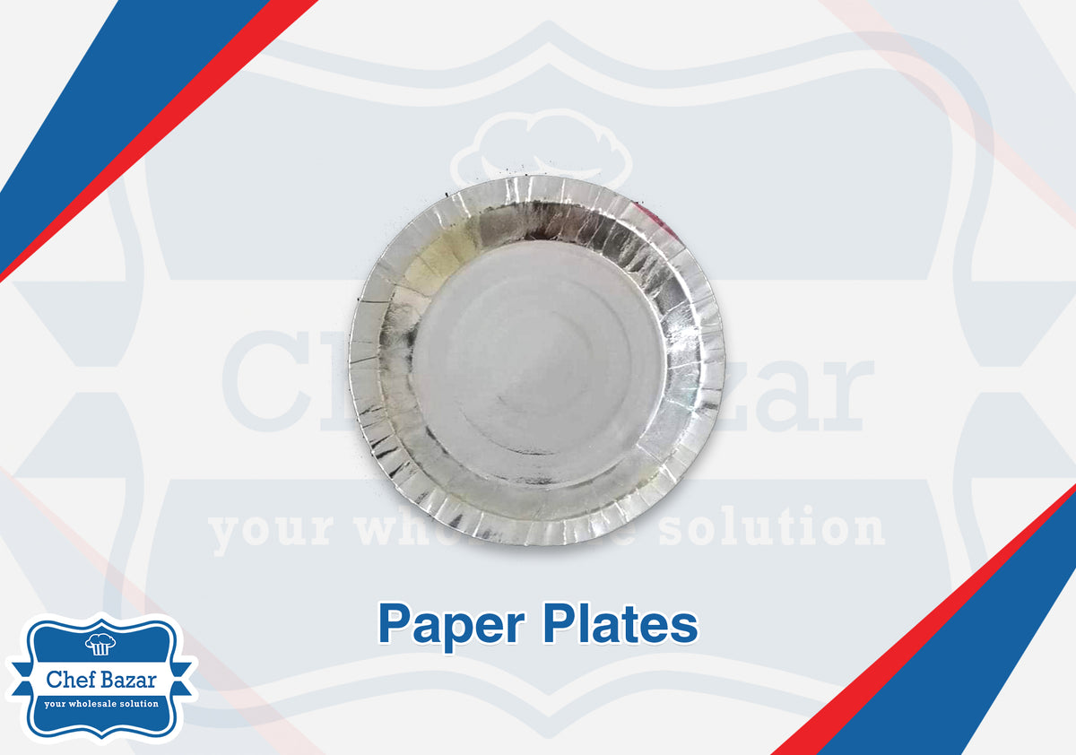 Pack of 25 Disposable Silver Paper Plates – chefbazarco